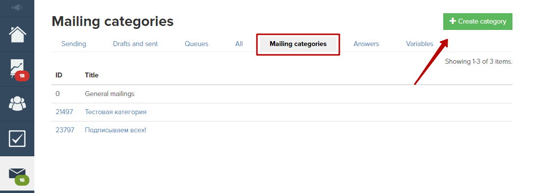 Mailing Categories. Help center