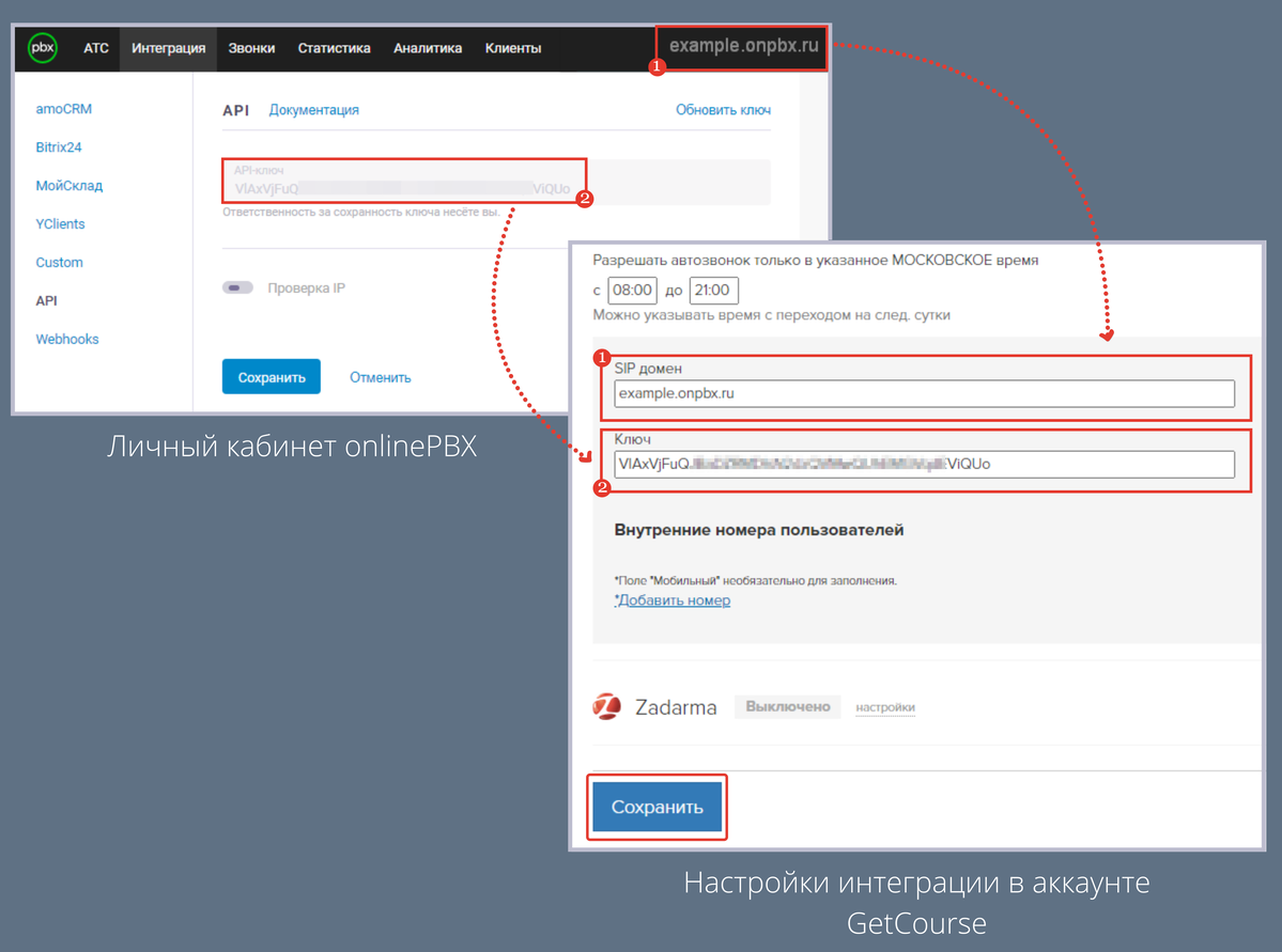 Интеграция с АТС onlinePBX. Блог GetCourse